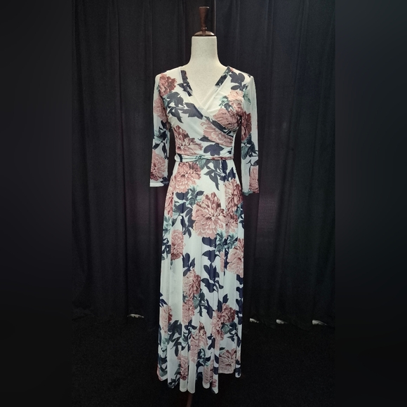 Enfocus Studio | Dresses | Enfocus Studio Floral Long Sleeve Dress Pink ...